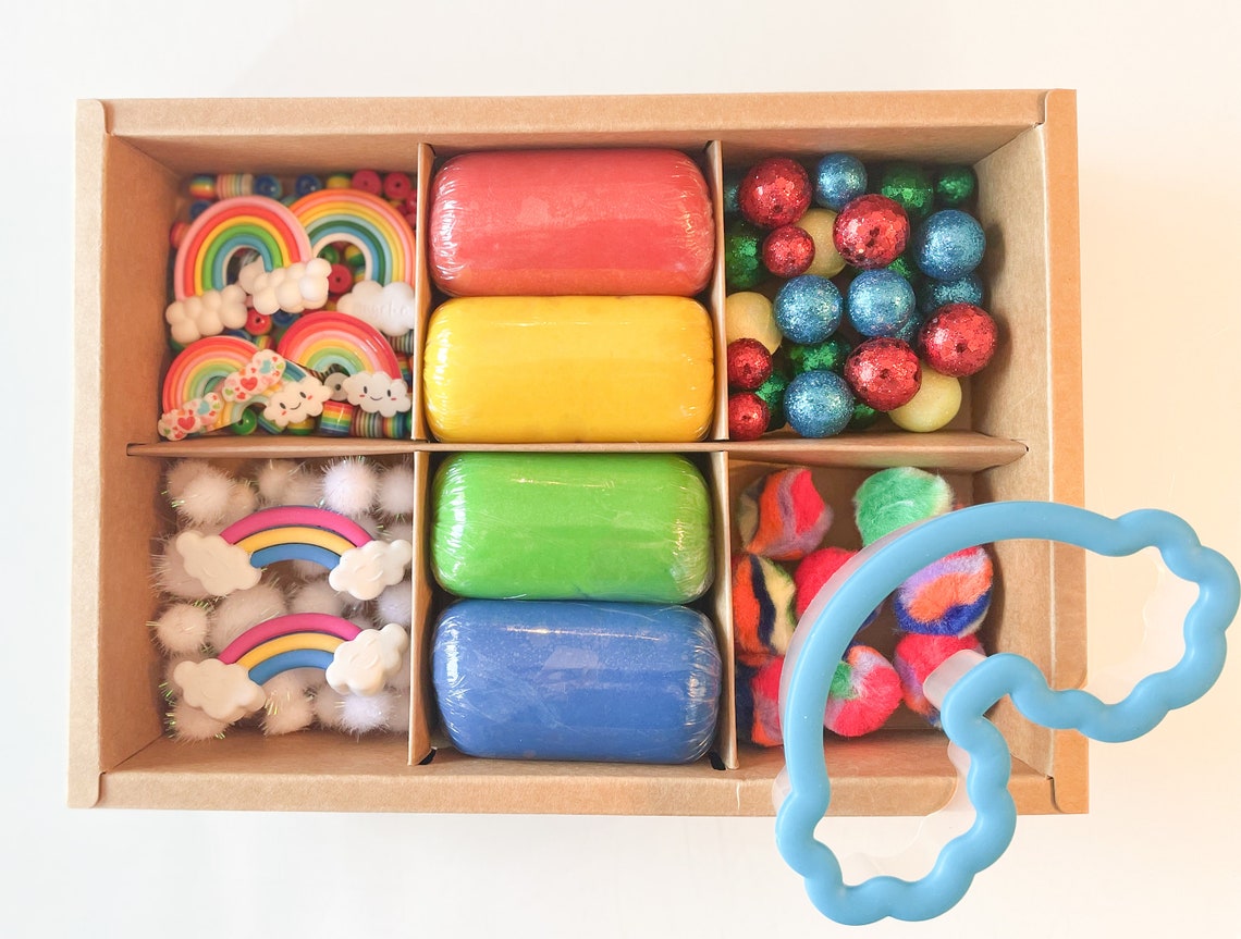 Rainbow Playdough Kit - Etsy