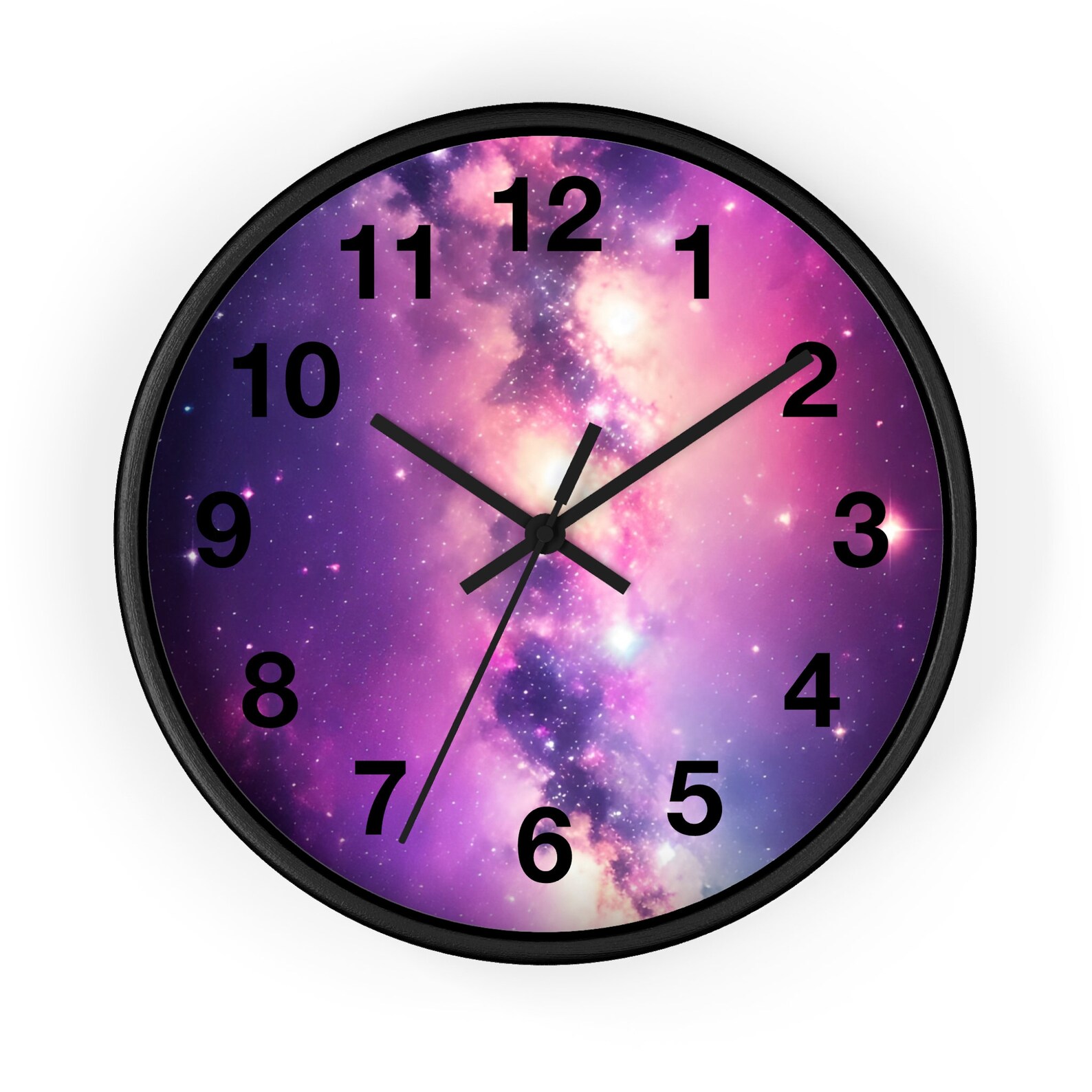 Galaxy Wall Clock Solar System and Stars Design Unique Cosmic Decor ...