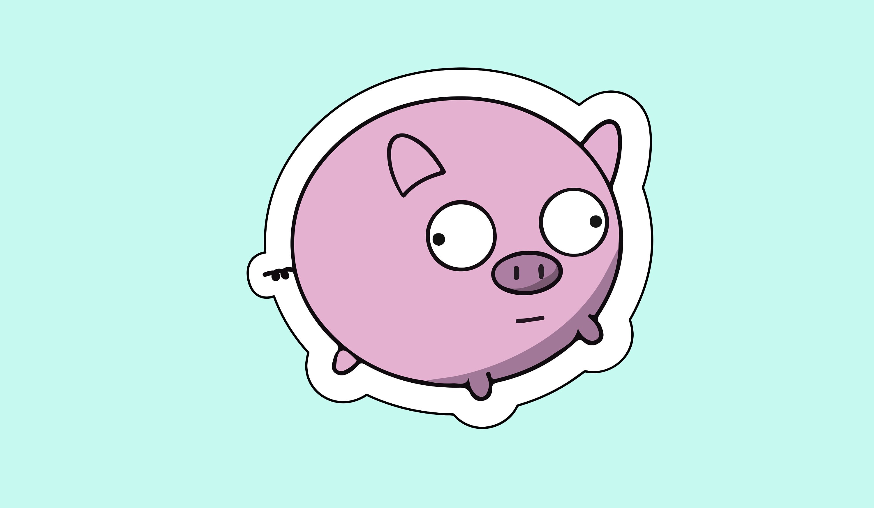 Funny Cute Derpy Pig Sticker Laptop Sticker Waterbottle | Etsy