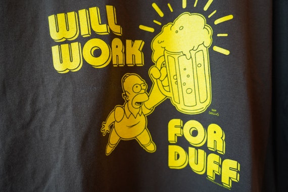 Vintage 90s The Simpsons Homer Simpson 'Will Work For… - Gem