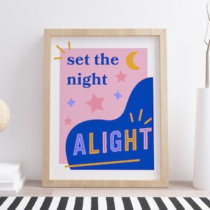 Set the Night Alight Printable Poster - Etsy
