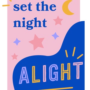 Set the Night Alight Printable Poster - Etsy