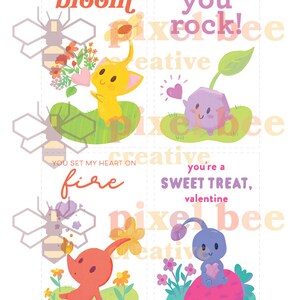Pikmin Printable Valentine Cards-4 Illustrated Designs - Etsy