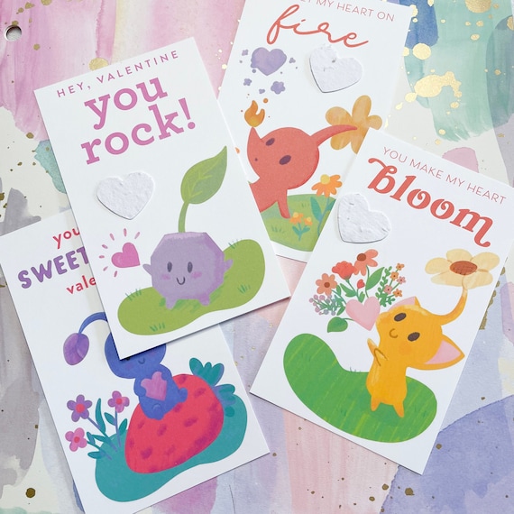 Bloom Valentine Cards Recycled 3x5 Cards With Plantable - Etsy