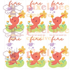 Pikmin Printable Valentine Cards-4 Illustrated Designs - Etsy