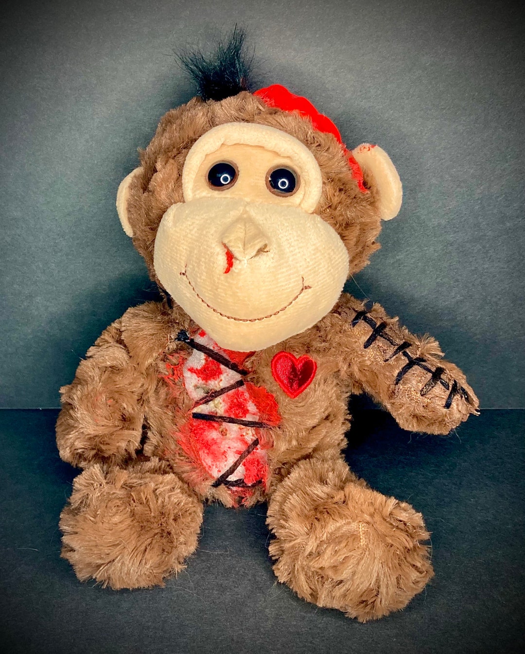 Bloody Buddy Stuffed Monkey Plush Animal Horror Macabre Lover - Etsy