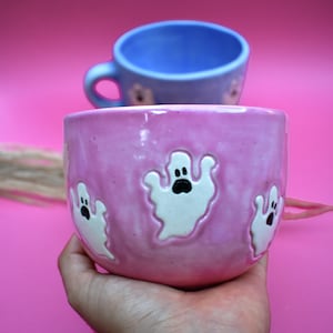 Ceramic Ghost Mug, Holiday Decor, Handmade Ceramics, Coffee Cup, Spooky ...