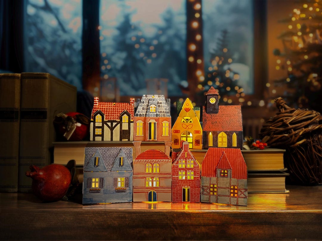 Make Your Own Eight Houses Craft Village - Retro Decoration - Etsy