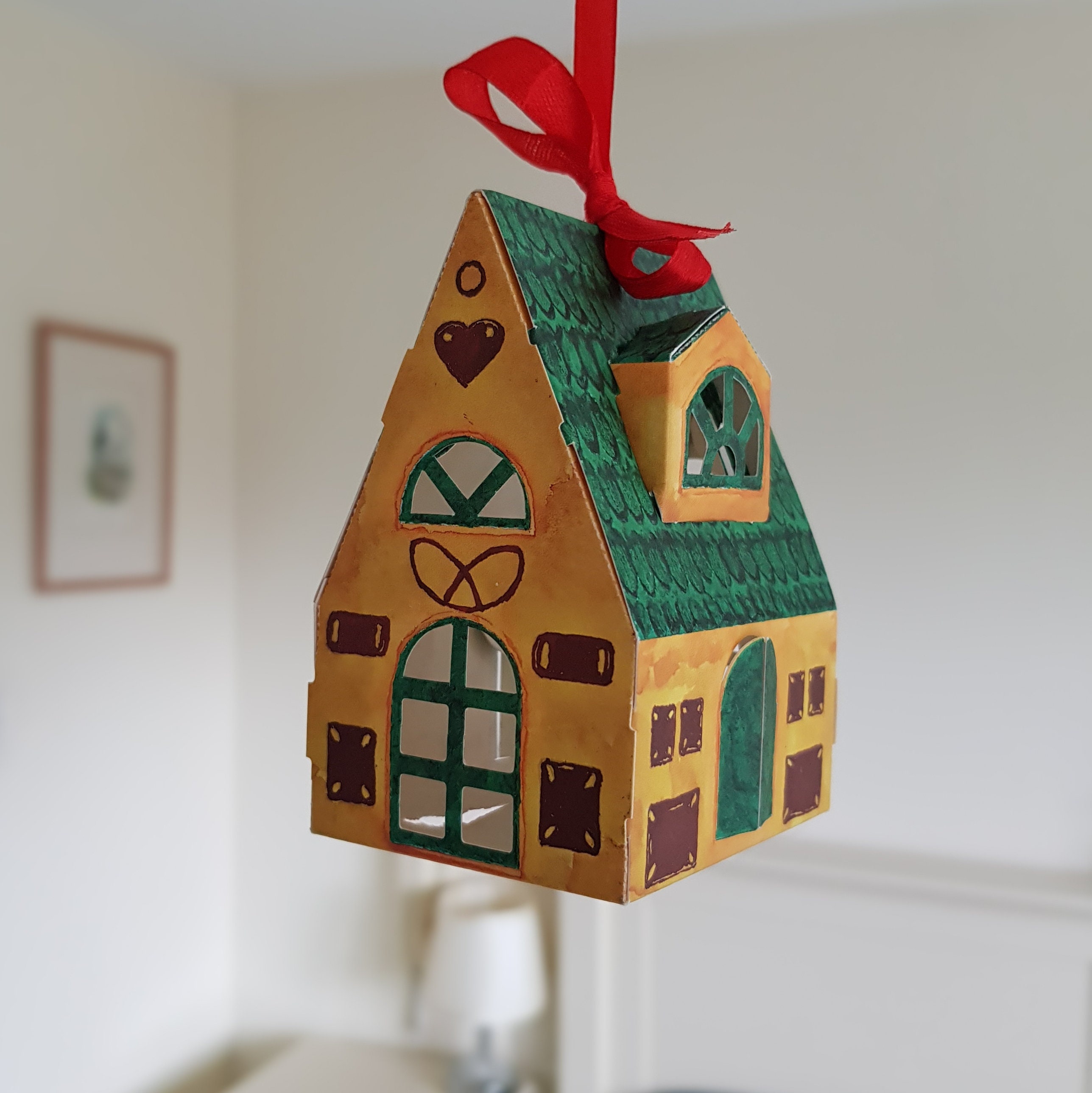 Diy Gift Set of Two Houses - Home Decoration. Vintage Style Lightup ...