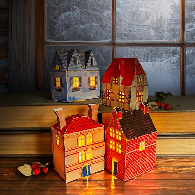 Make Your Own Eight Houses Craft Village Retro Decoration - Etsy