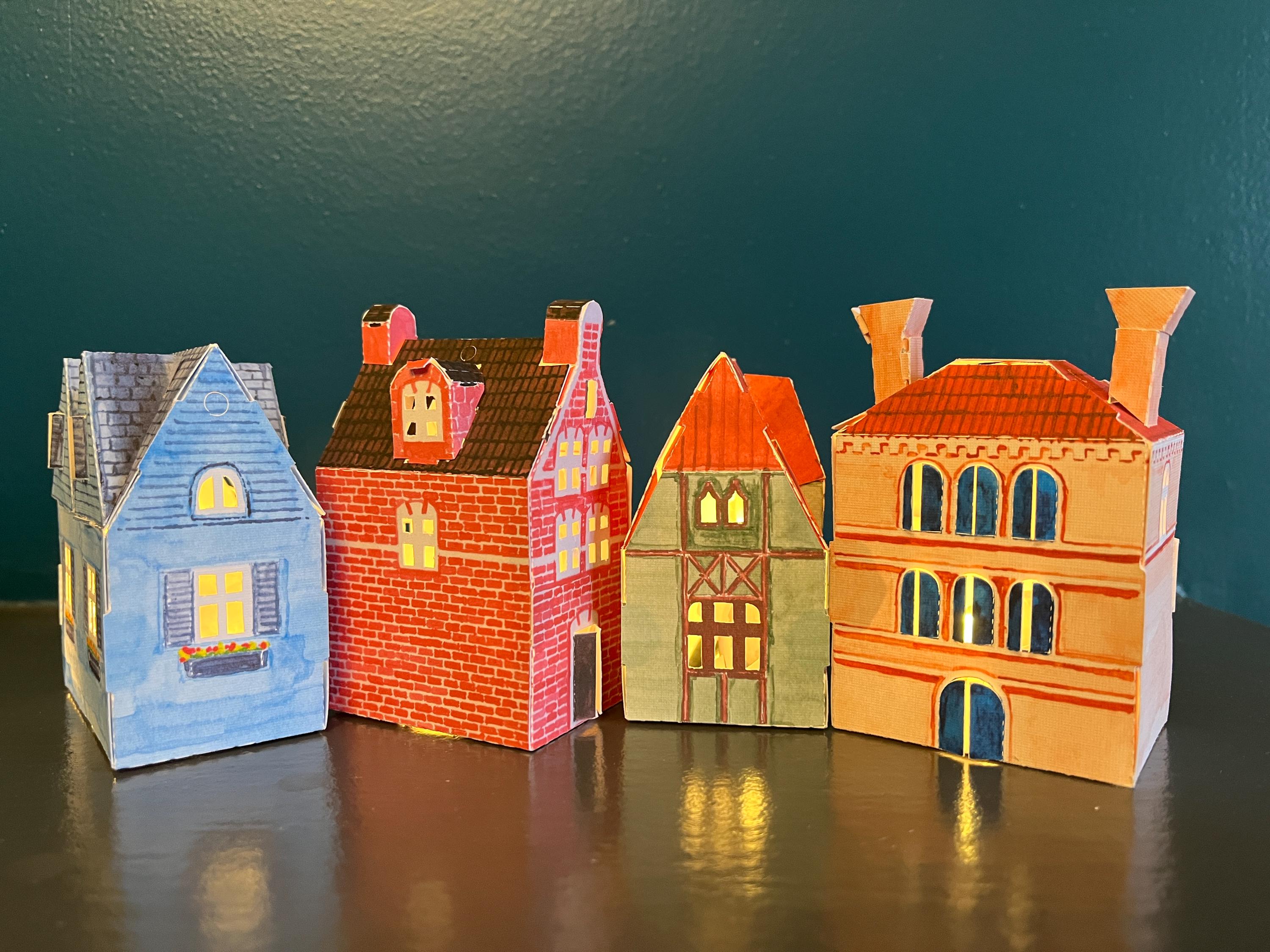 Make Your Own Four Houses Craft Kit - Retro Decoration - Etsy