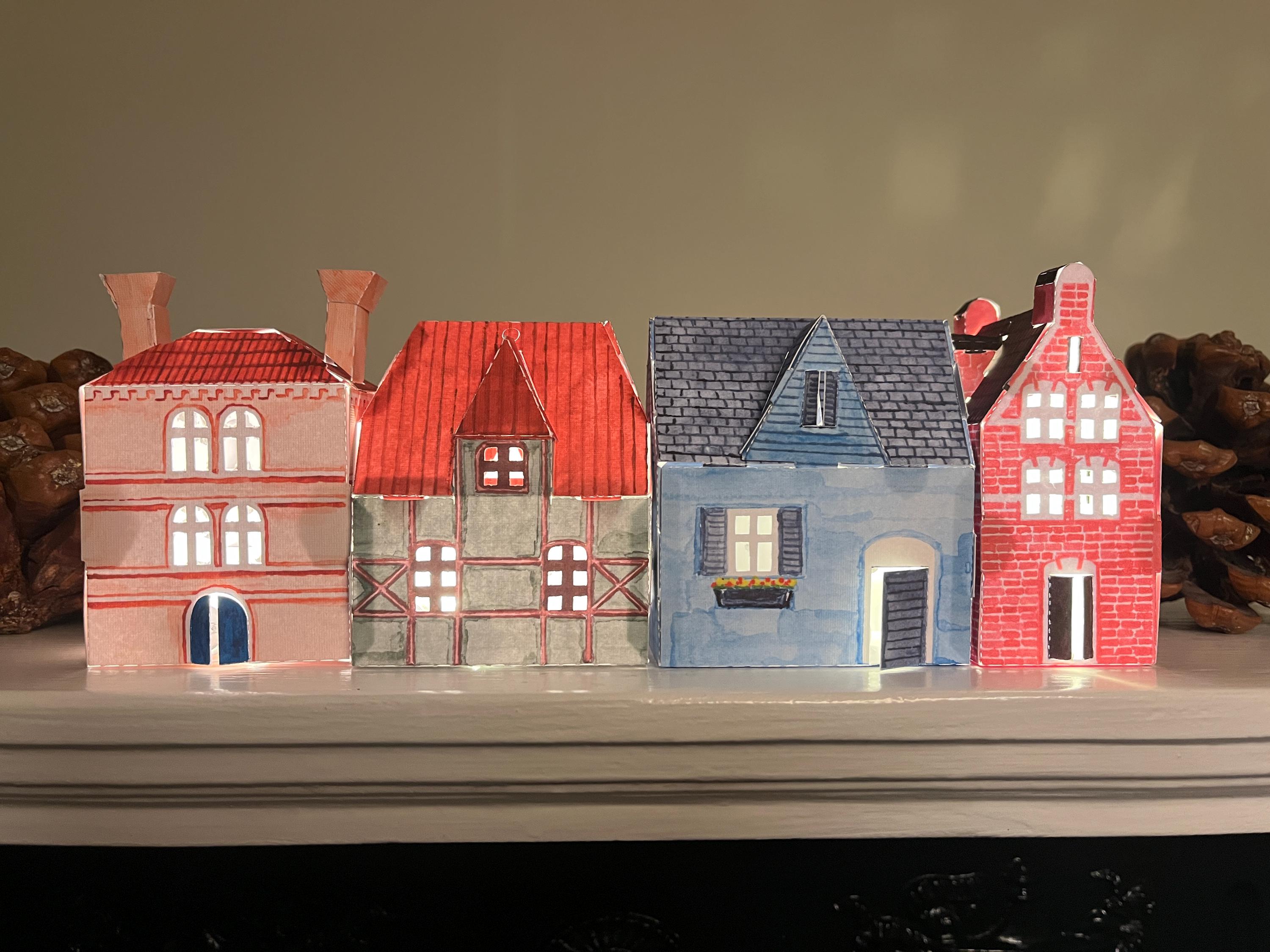 Make Your Own Four Houses Craft Kit - Retro Decoration - Etsy