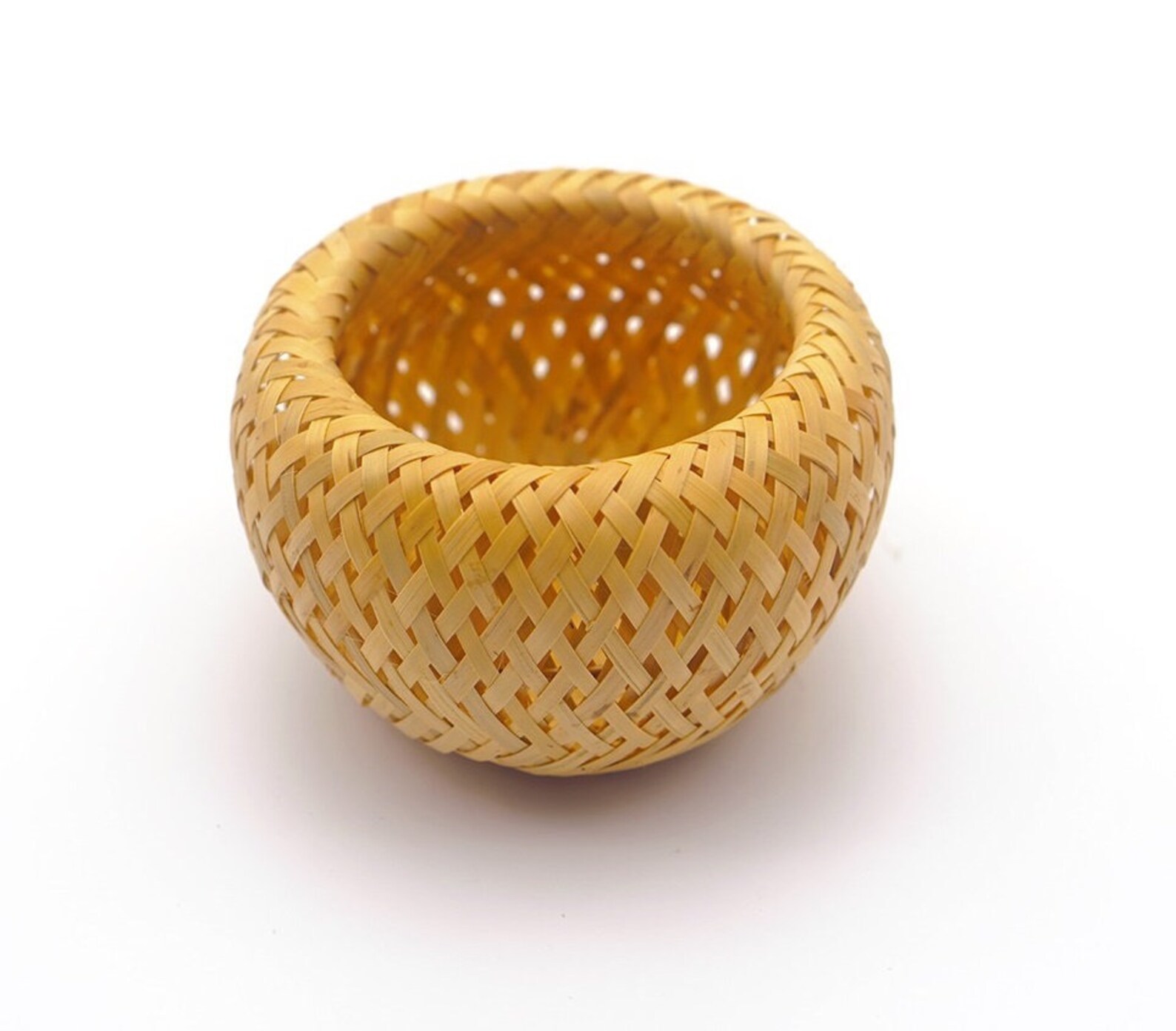 Bamboo Round Basket, Bamboo Round Box for Jewelry, Bamboo Woven Round ...