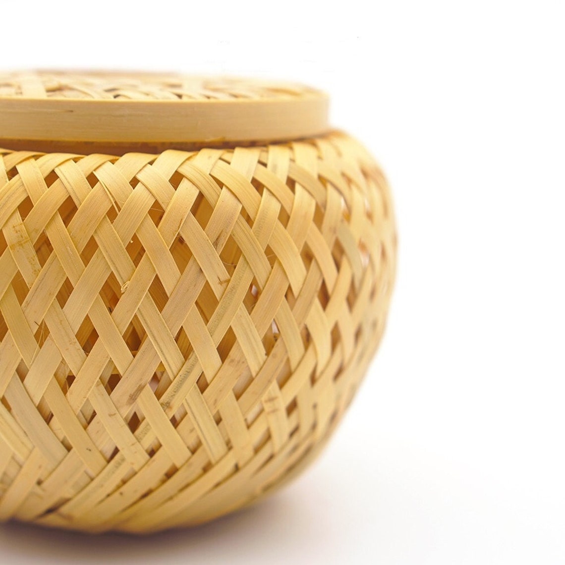 Bamboo Round Basket Bamboo Round Box for Jewelry Bamboo - Etsy