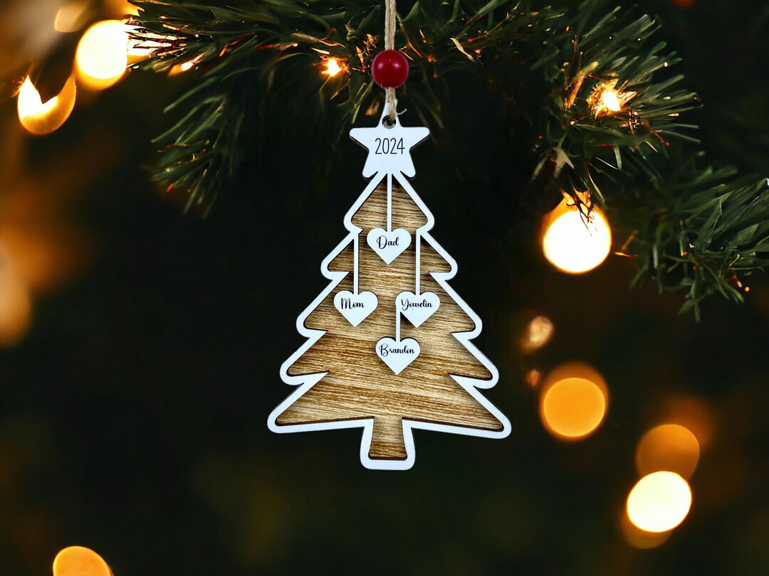 Custom Christmas Family Tree Ornamen, Personalized Family Name ...