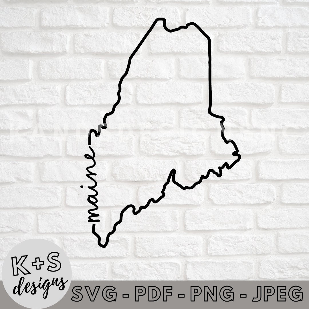 Maine SVG, Digital Cut File, Cricut Svg, Cameo Svg, Svg, Jpeg, Pdf, Png ...