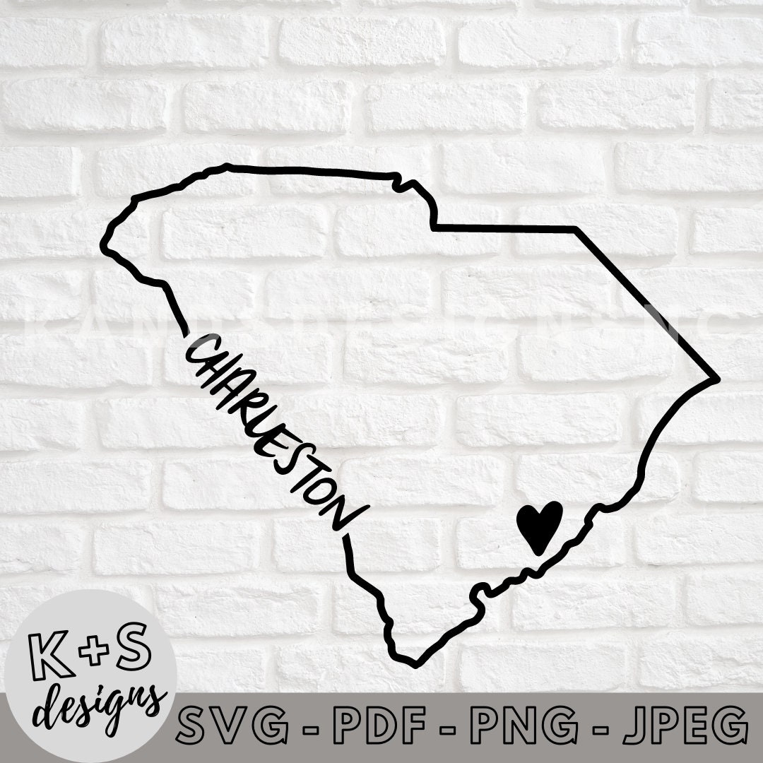 Charleston, SC SVG, Digital Cut File, Cricut Svg, Cameo Svg, Svg, Jpeg ...