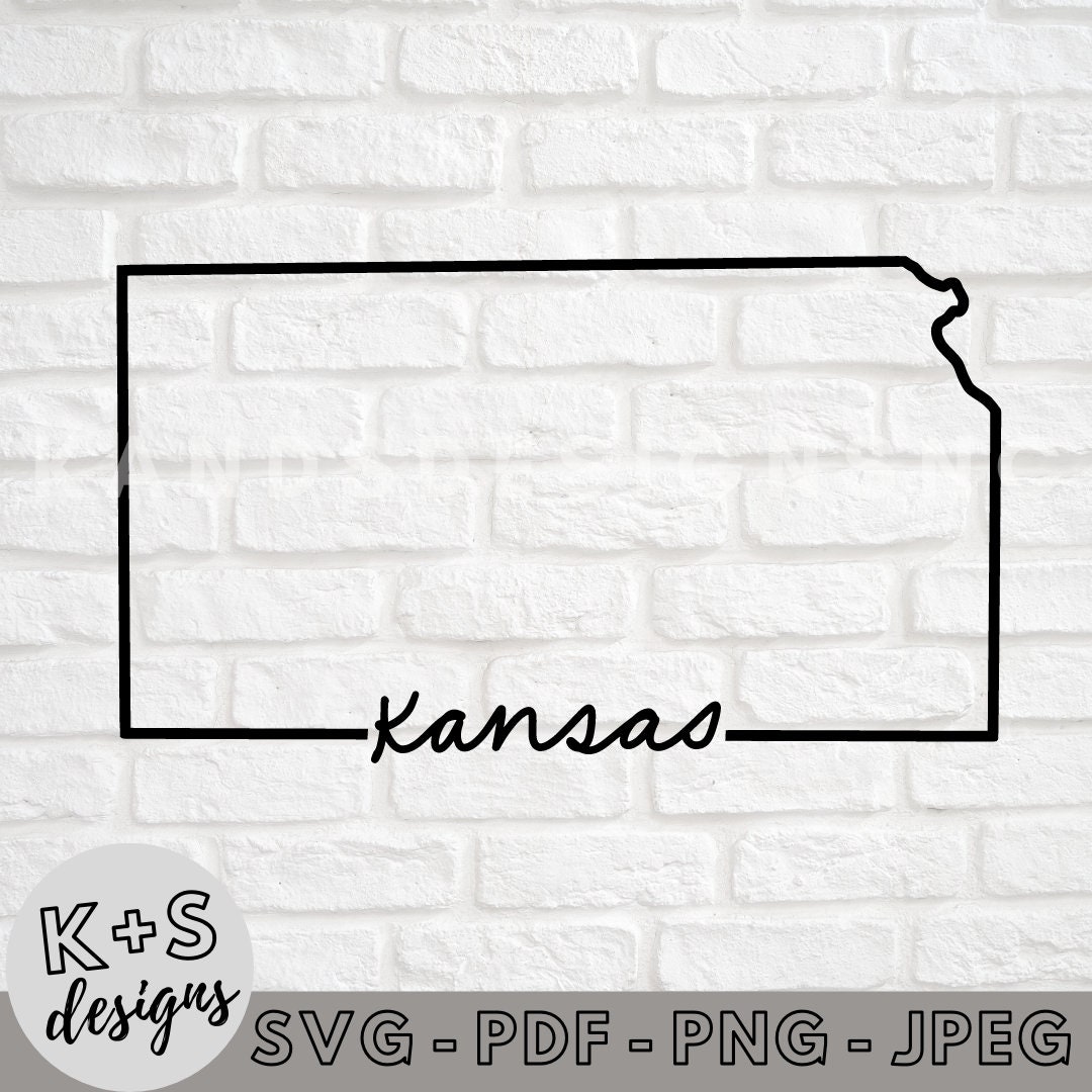 Kansas SVG, Digital Cut File, Cricut Svg, Cameo Svg, Svg, Jpeg, Pdf ...