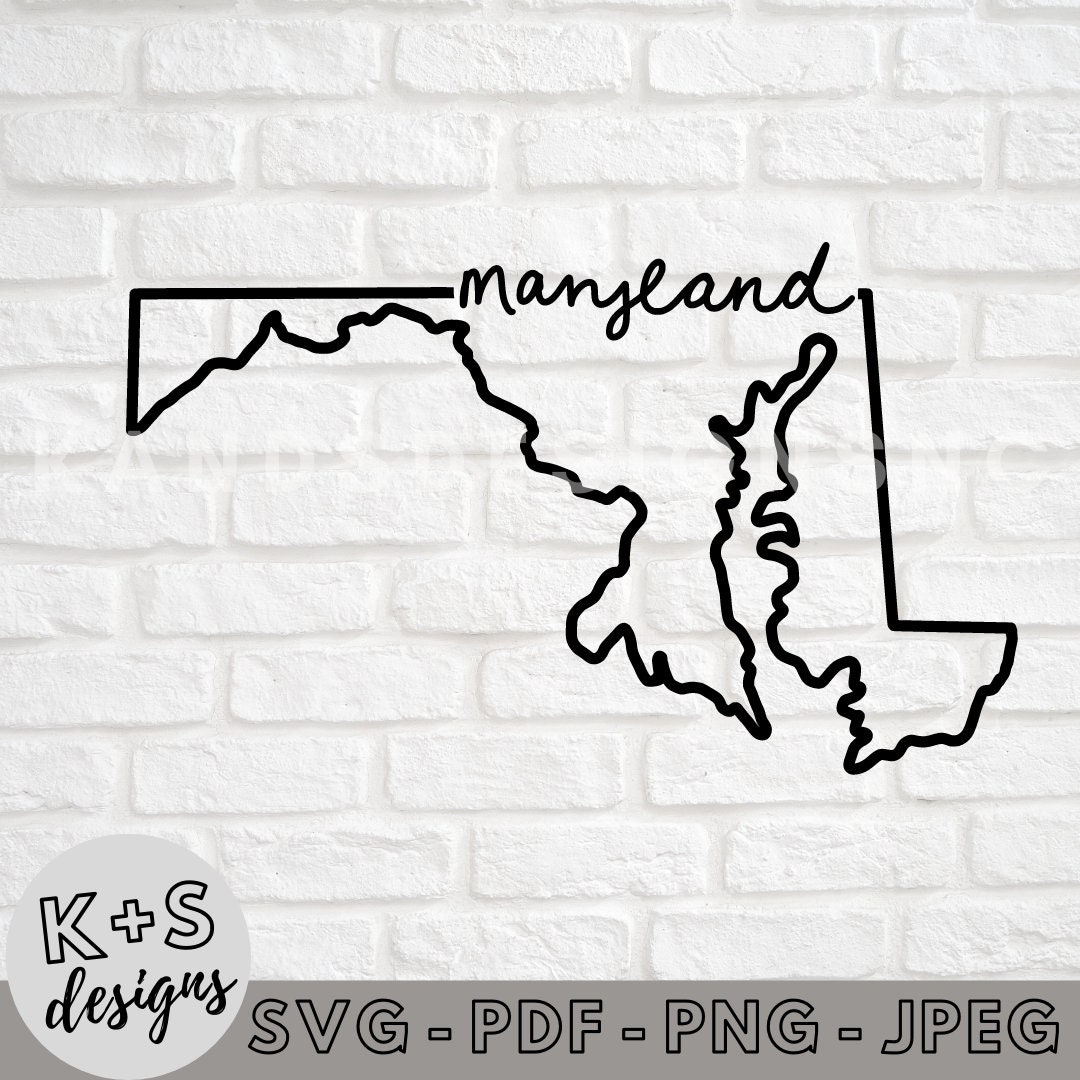 Maryland SVG, Digital Cut File, Cricut Svg, Cameo Svg, Svg, Jpeg, Pdf ...