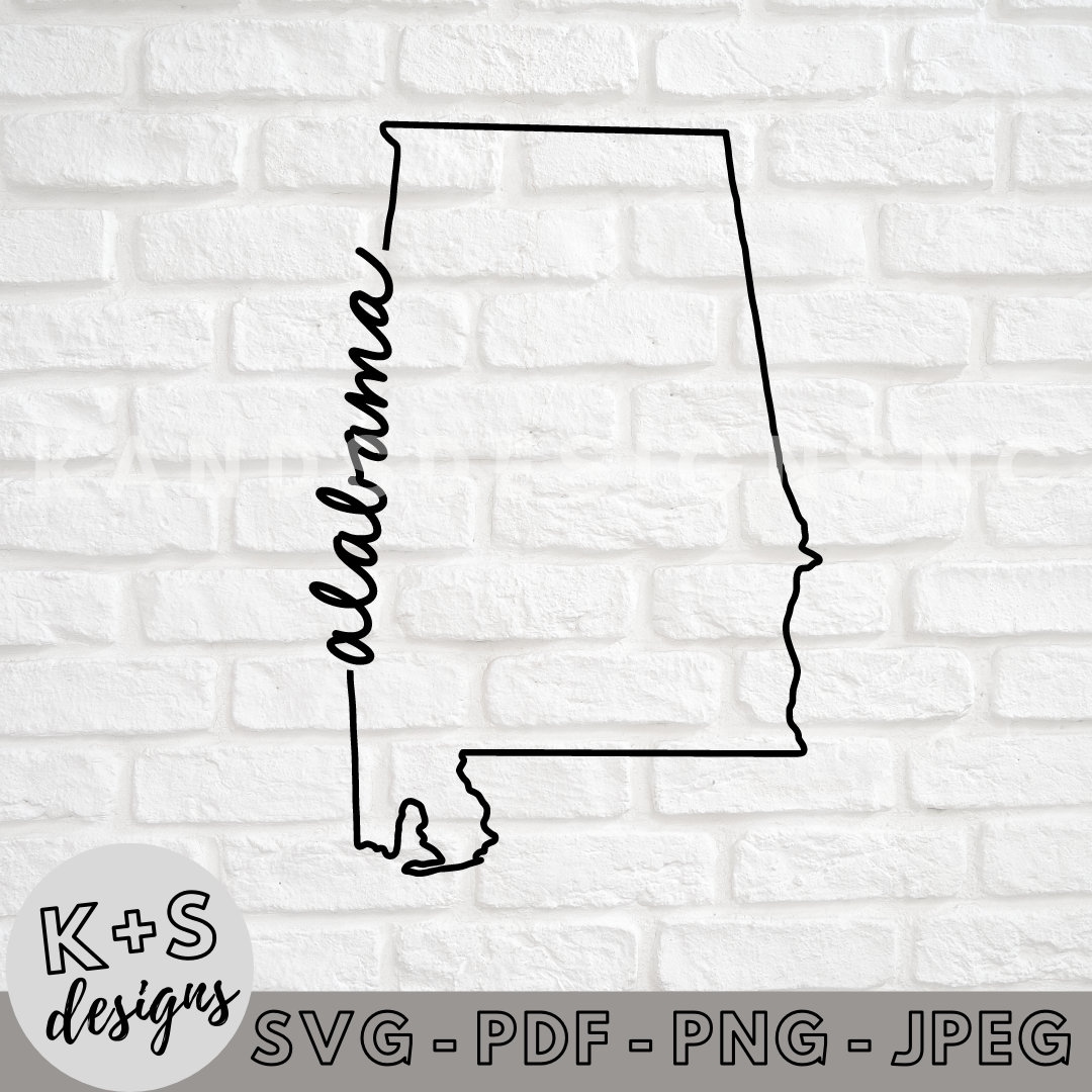 Alabama SVG, Digital Cut File, Cricut Svg, Cameo Svg, Svg, Jpeg, Pdf ...