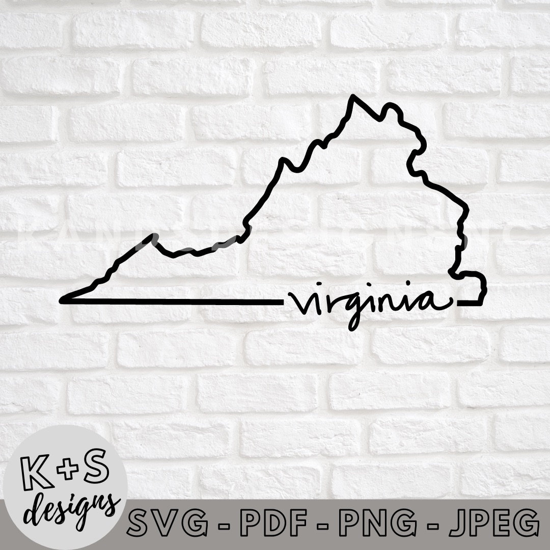 Virginia SVG, Digital Cut File, Cricut Svg, Cameo Svg, Svg, Jpeg, Pdf ...
