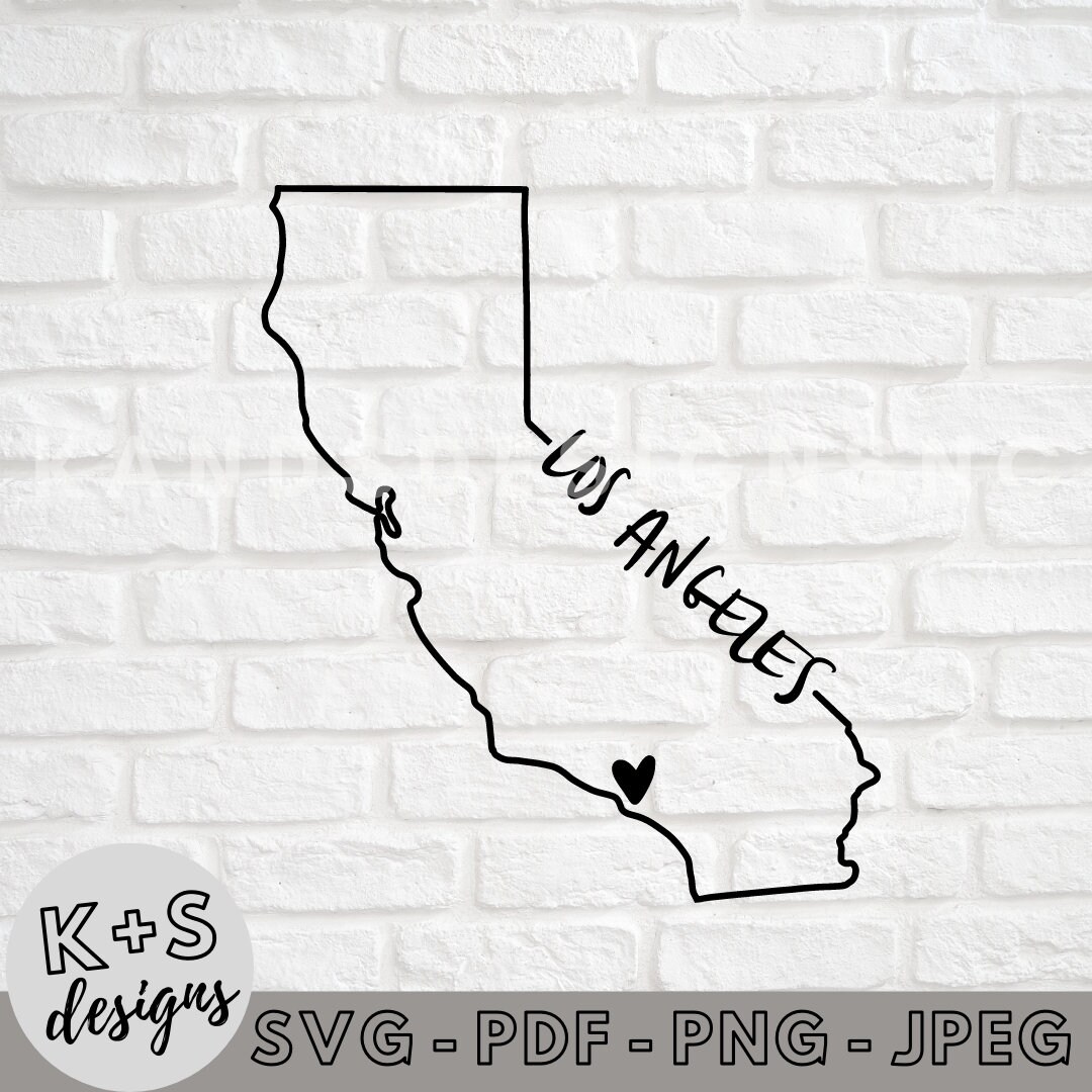 Los Angeles, CA SVG, Digital Cut File, Cricut Svg, Cameo Svg, Svg, Jpeg ...
