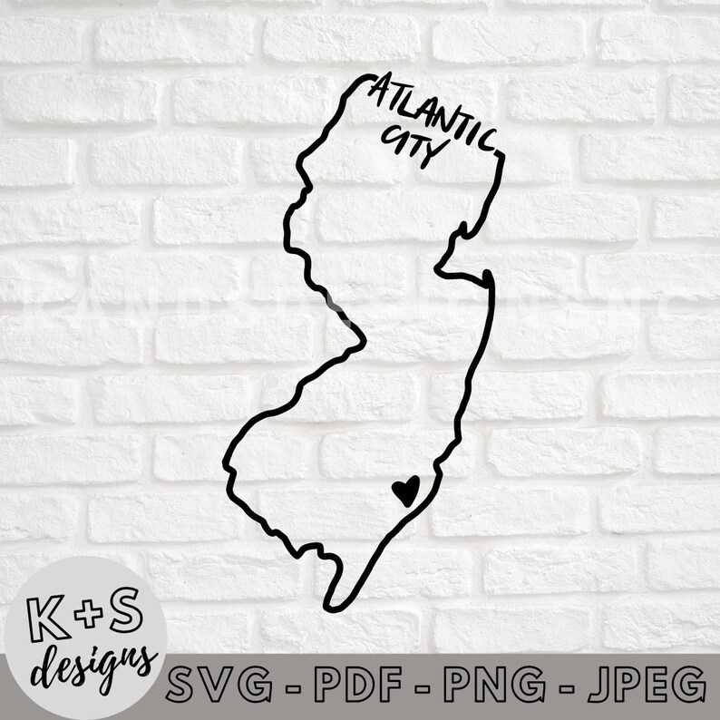 Atlantic City NJ SVG Digital Cut File Cricut Svg Cameo - Etsy