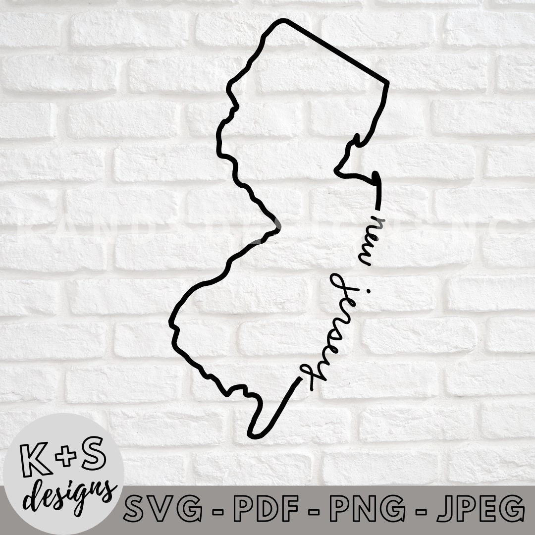 New Jersey SVG, Digital Cut File, Cricut Svg, Cameo Svg, Svg, Jpeg, Pdf ...