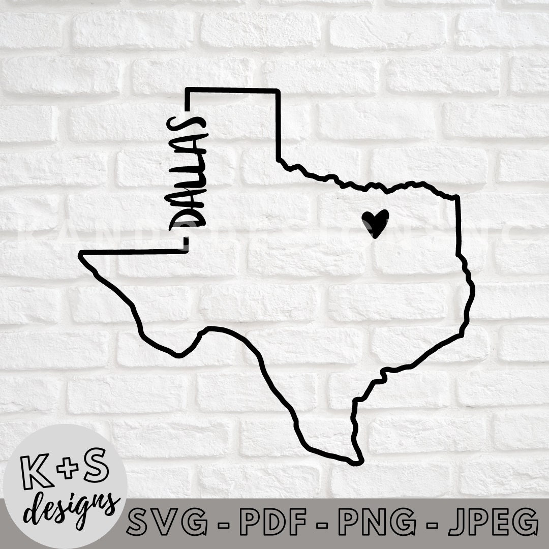 Dallas, TX SVG, Digital Cut File, Cricut Svg, Cameo Svg, Svg, Jpeg, Pdf ...