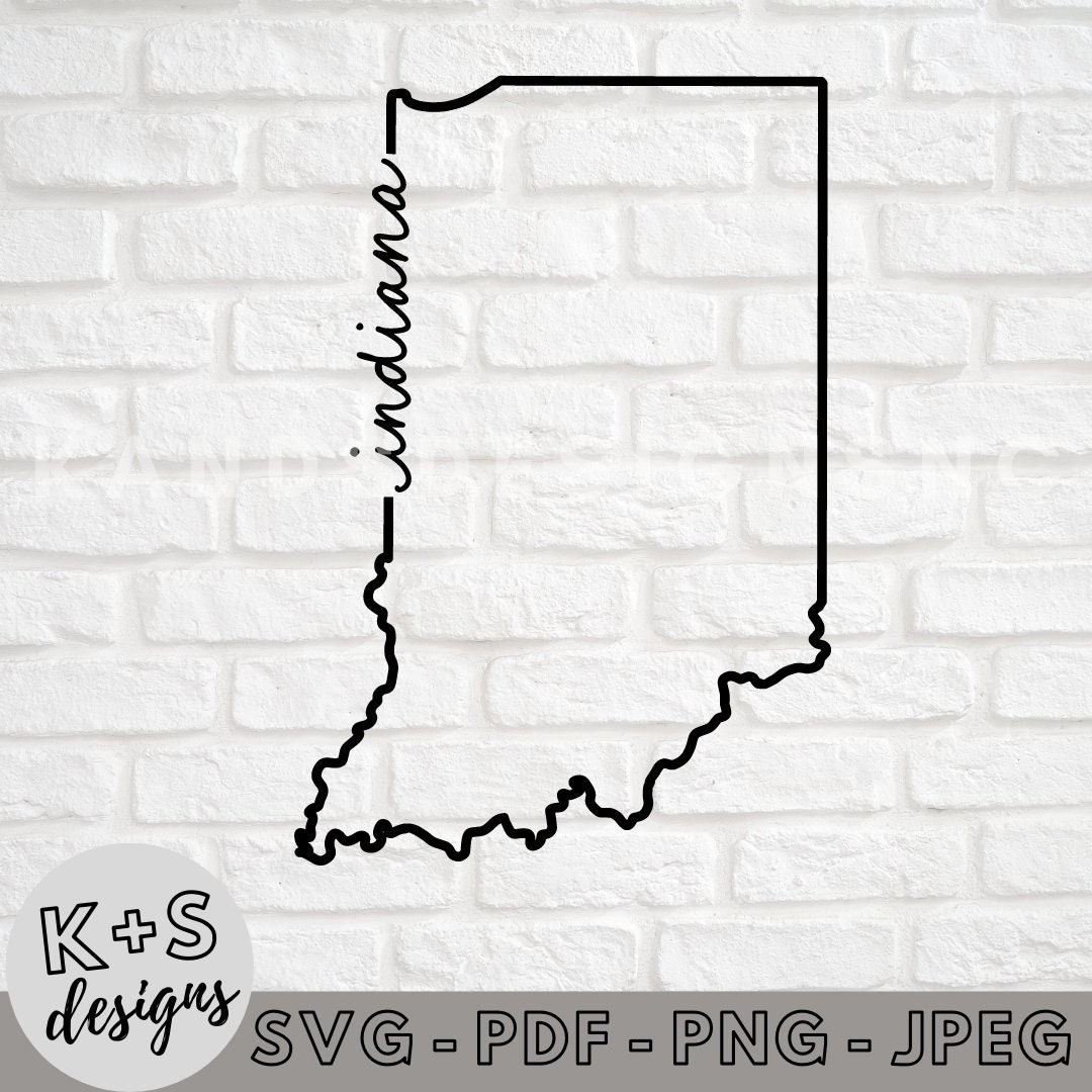 Indiana SVG, Digital Cut File, Cricut Svg, Cameo Svg, Svg, Jpeg, Pdf ...
