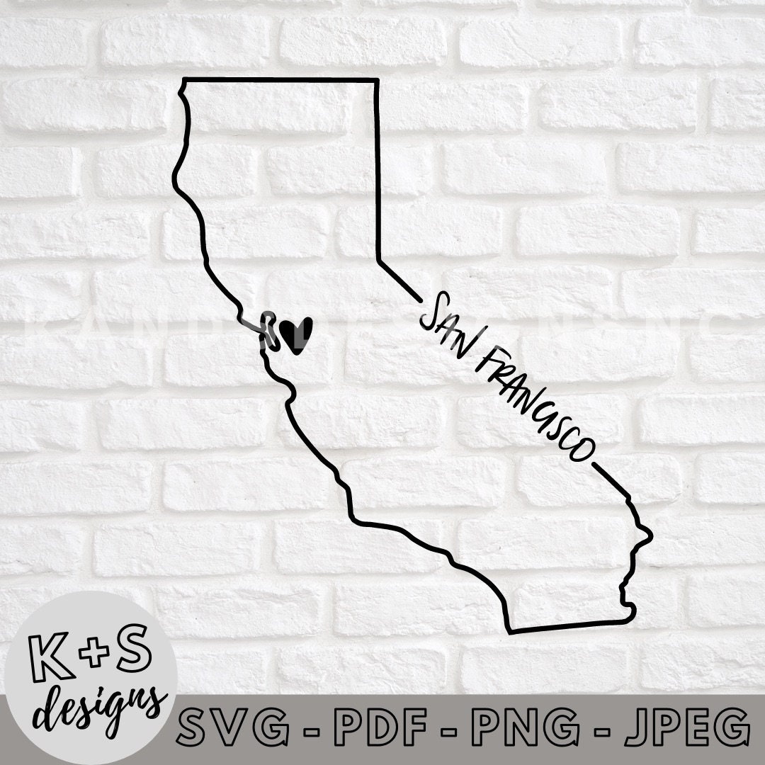 San Francisco, CA SVG, Digital Cut File, Cricut Svg, Cameo Svg, Svg ...