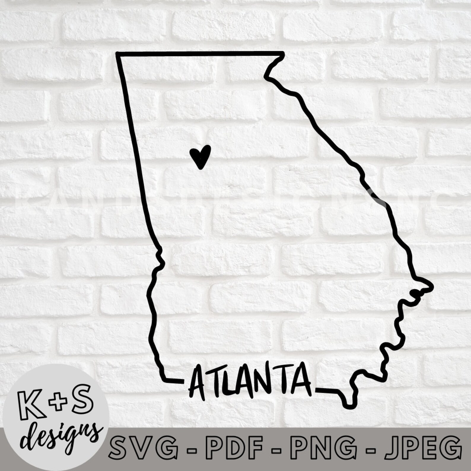 Atlanta GA SVG Digital Cut File Cricut Svg Cameo Svg Svg - Etsy