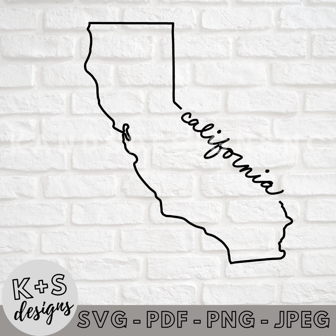 California SVG, Digital Cut File, Cricut Svg, Cameo Svg, Svg, Jpeg, Pdf ...