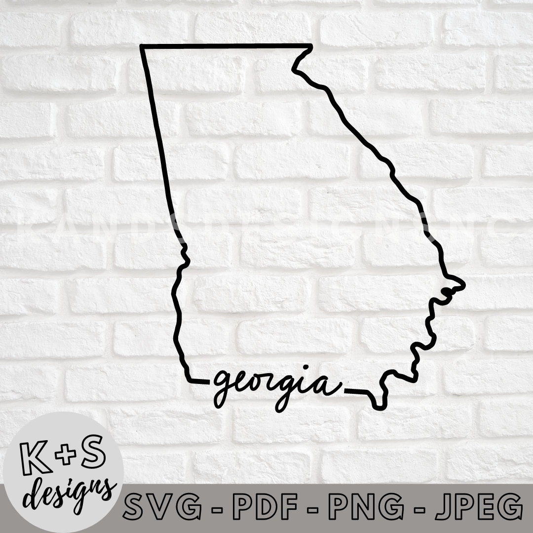 Georgia SVG, Digital Cut File, Cricut Svg, Cameo Svg, Svg, Jpeg, Pdf ...