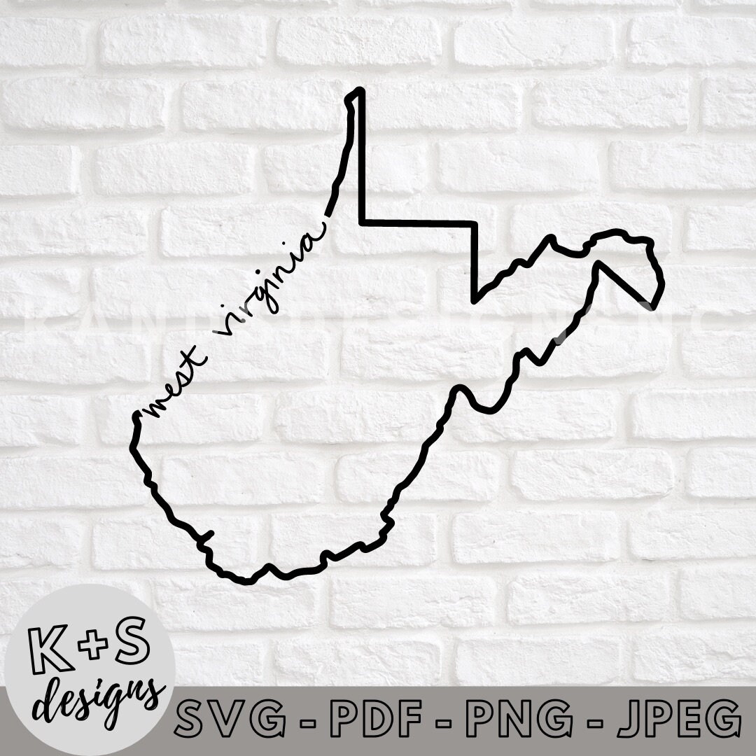 West Virginia SVG, Digital Cut File, Cricut Svg, Cameo Svg, Svg, Jpeg ...