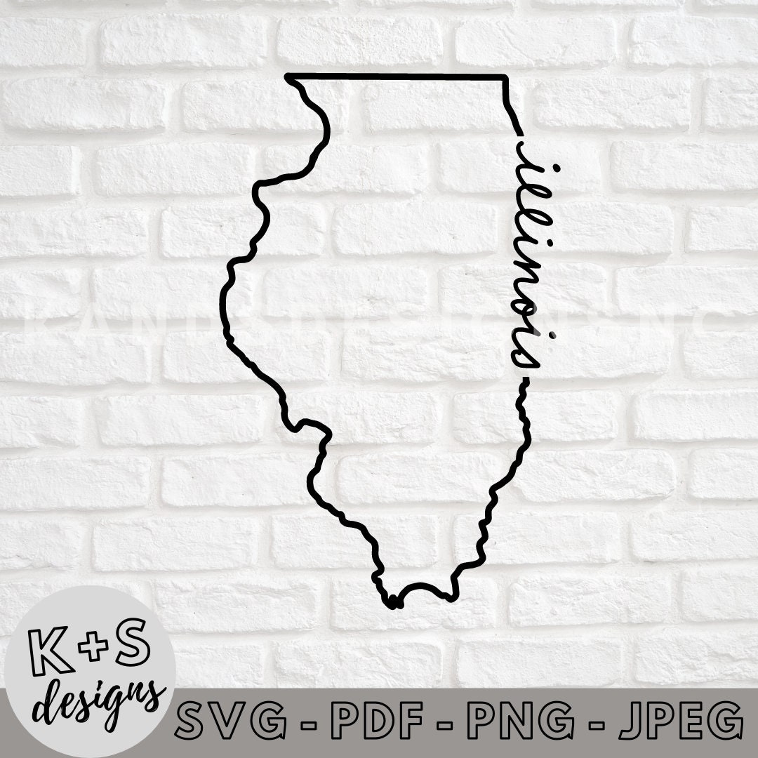 Illinois SVG, Digital Cut File, Cricut Svg, Cameo Svg, Svg, Jpeg, Pdf ...