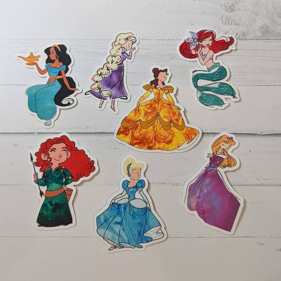 Princess Vinyl Stickers Watercolor Princess Dress Waterproof - Etsy