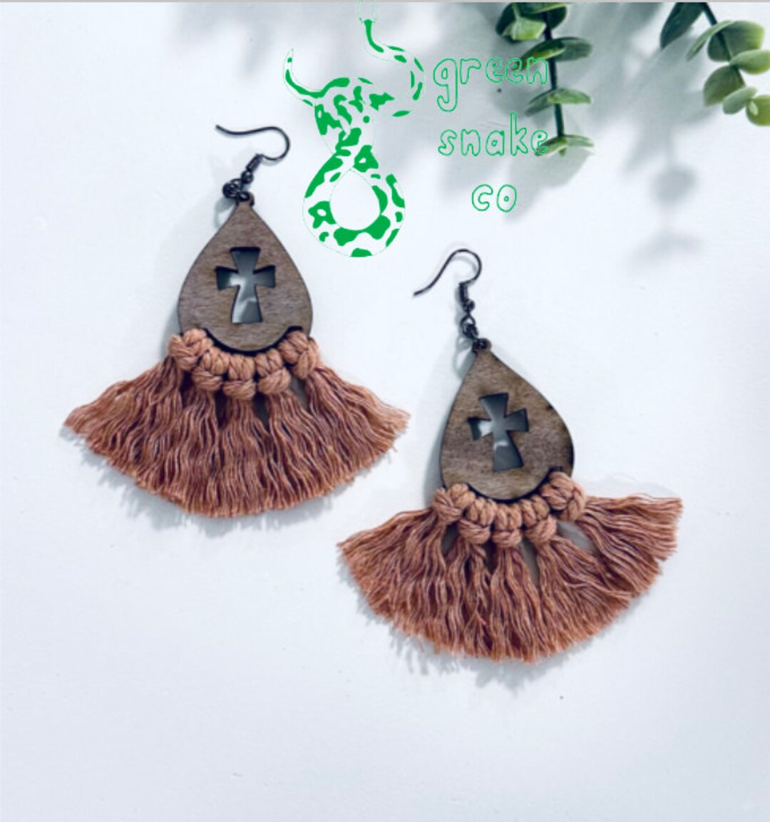 Cross Macrame Dangle Earrings File - SVG File - Fast Cut - Glowforge ...
