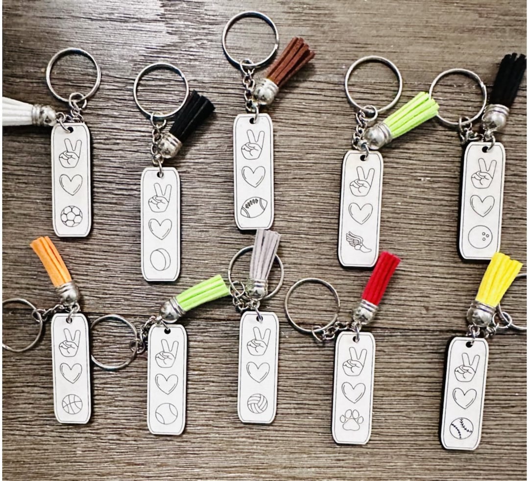 Sports Keychain SVG, Keychain SVG, Peace Love Sports SVG, Sports Scored ...