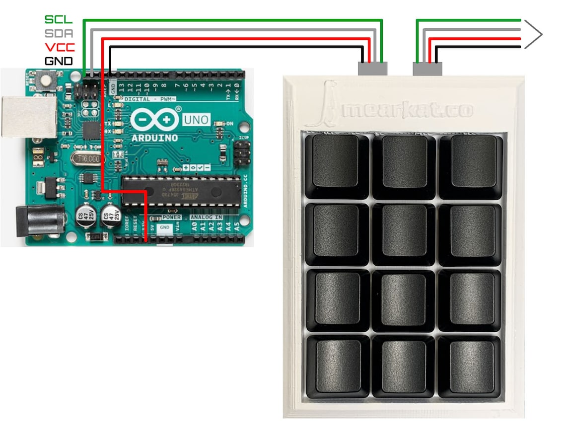 Arduino Keypad I2C, Cherry MX, 3x4 Matrix Array Module, 12 Key Button ...