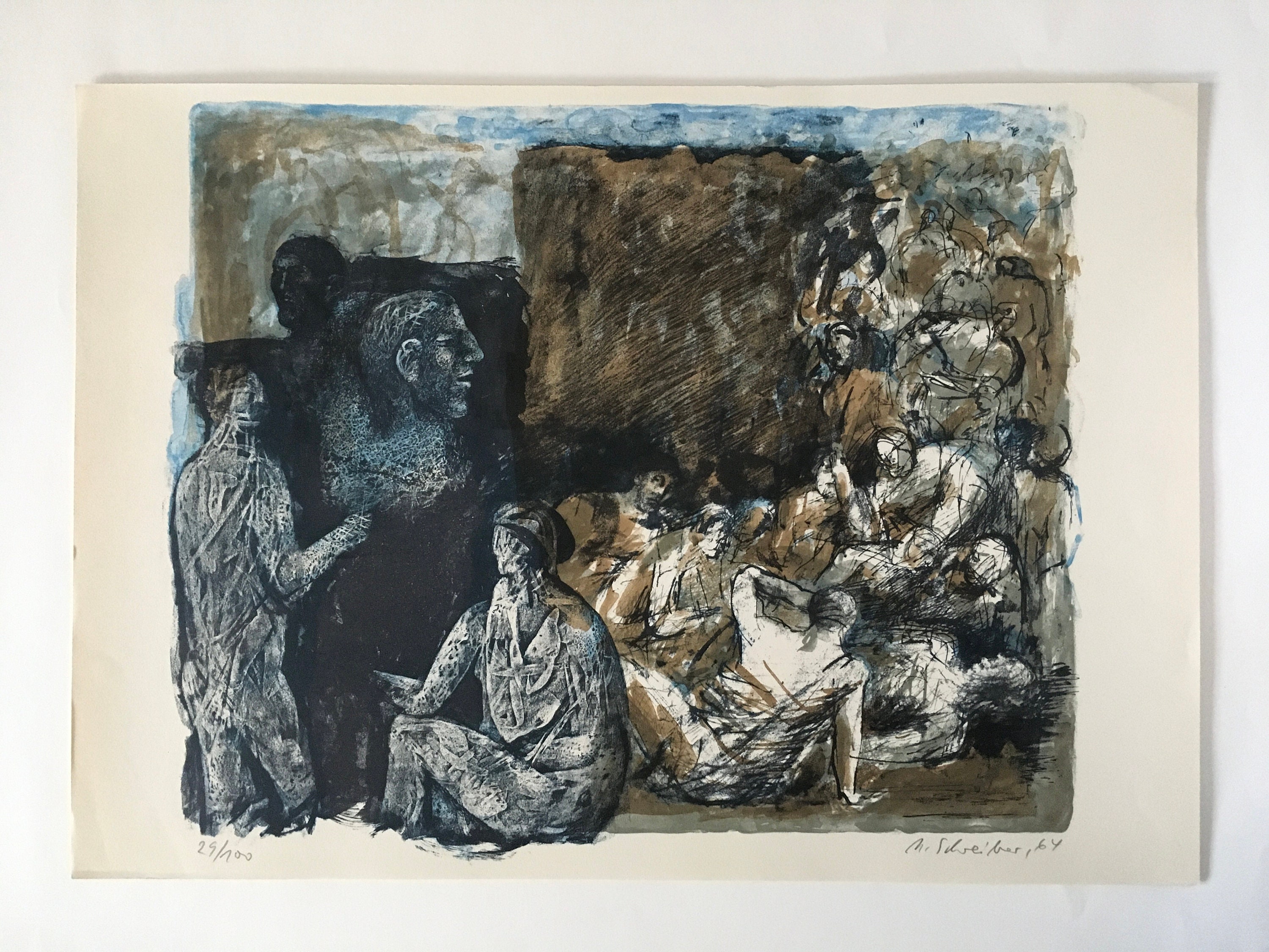 Ute Schreiber original signed lithograph 1964 | Etsy