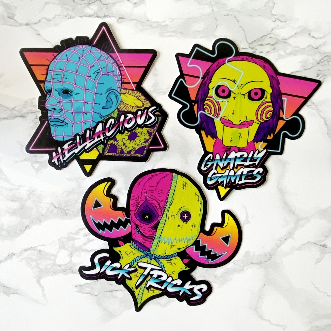 80s Retrowave Horror Villain Stickers - Etsy