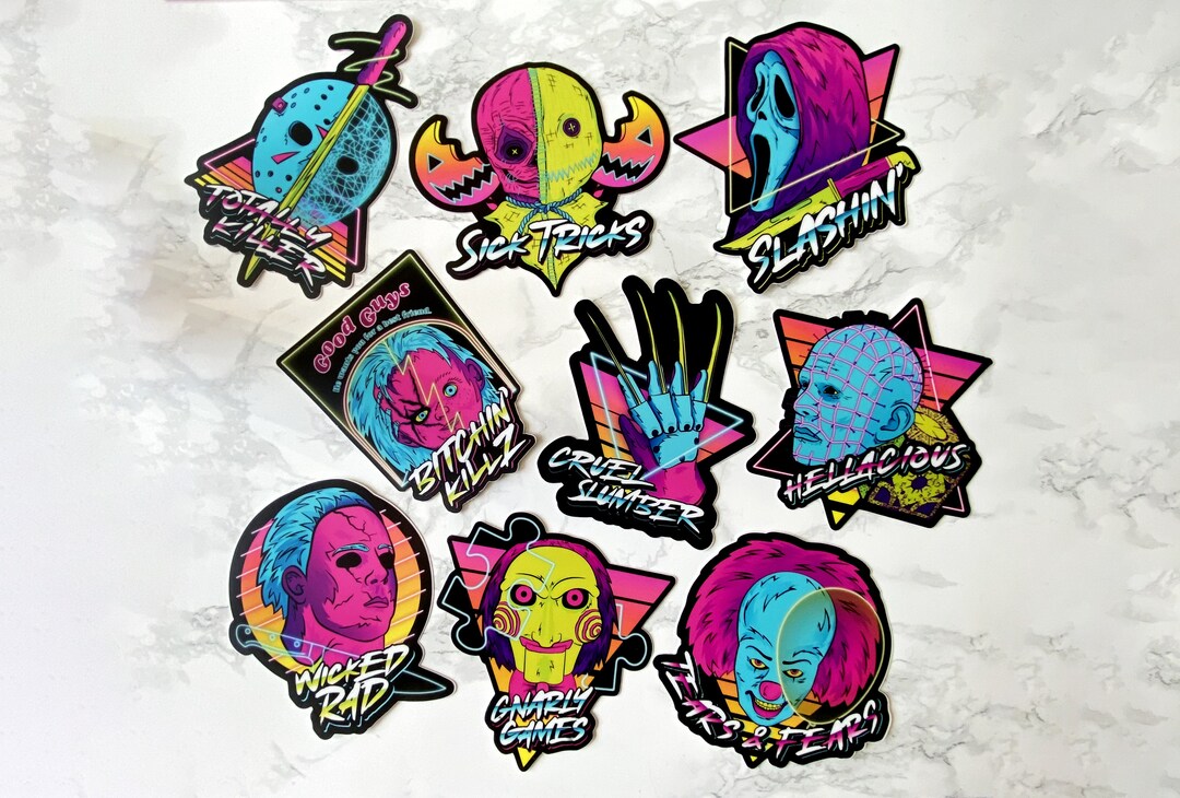 80s Retrowave Horror Villain Stickers - Etsy