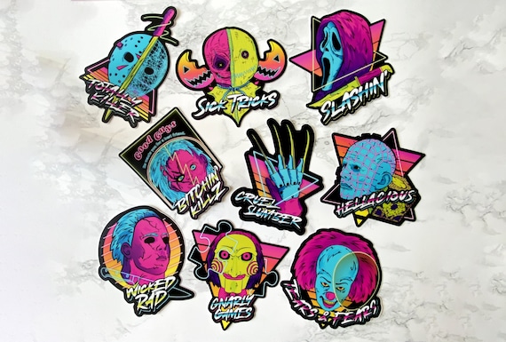 80s Retrowave Horror Villain Stickers - Etsy