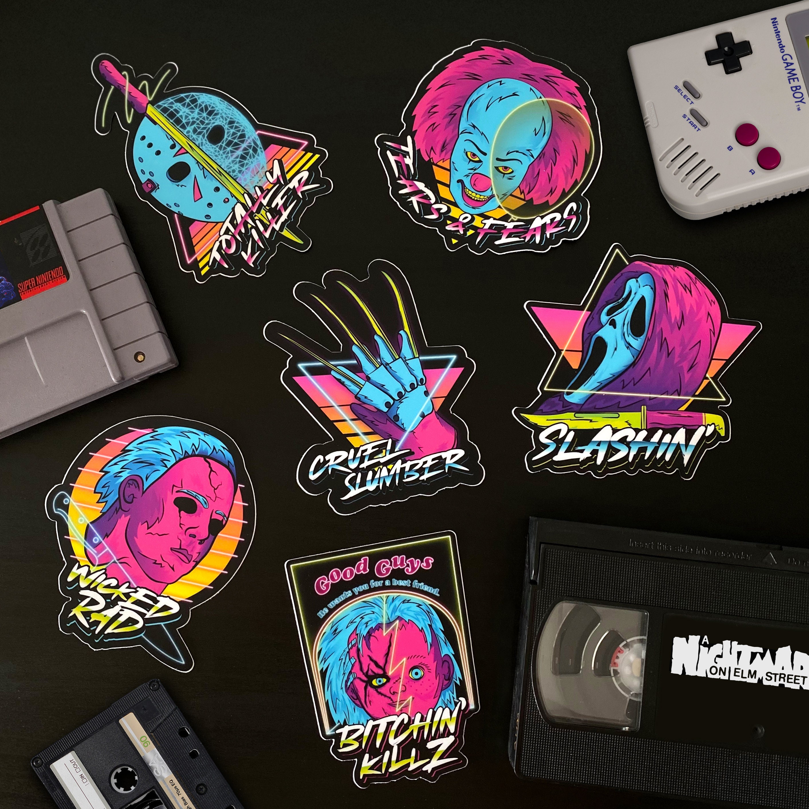 80s Retrowave Horror Villain Stickers - Etsy