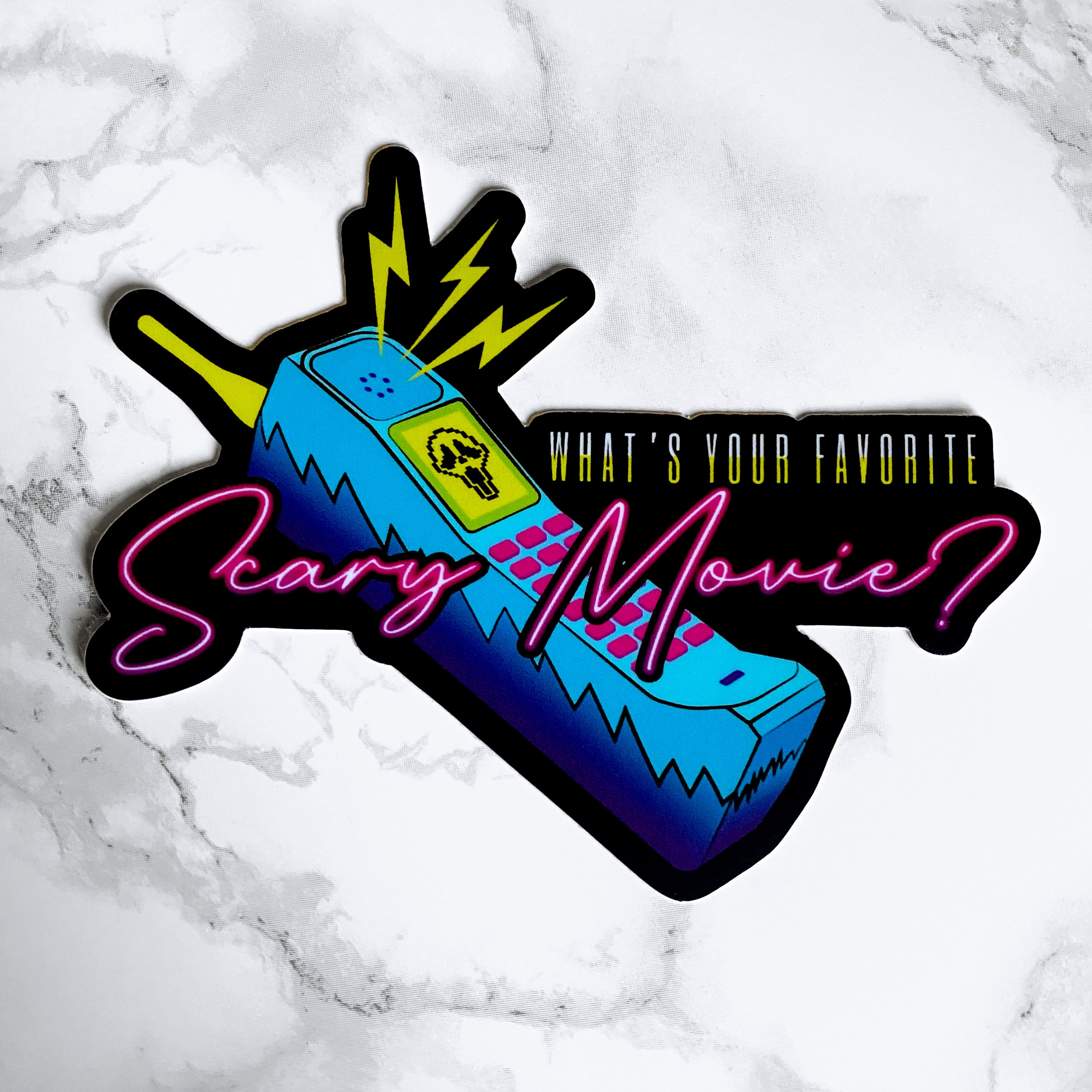 80s Retrowave Horror Sticker - What's Your Favorite Scary Movie? - Etsy