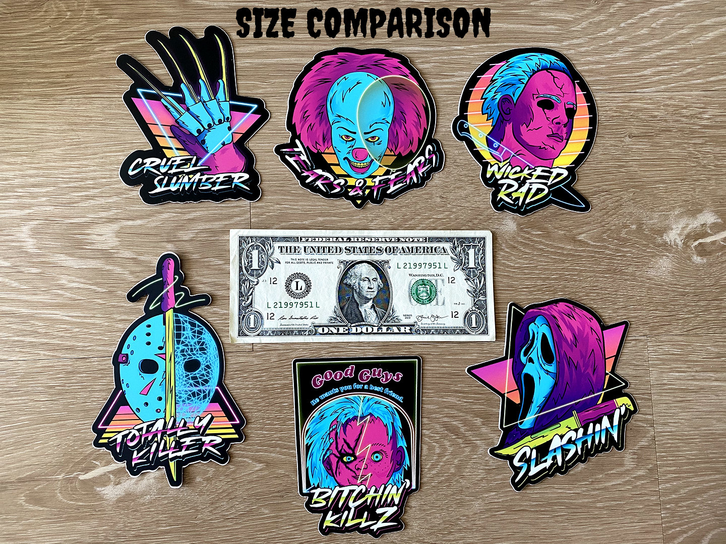 80s Retrowave Horror Villain Stickers - Etsy