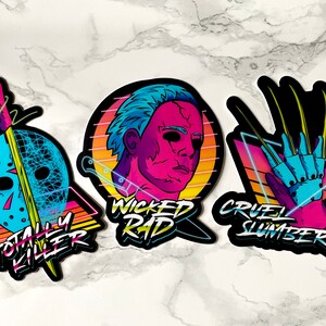 80s Retrowave Horror Villain Stickers - Etsy