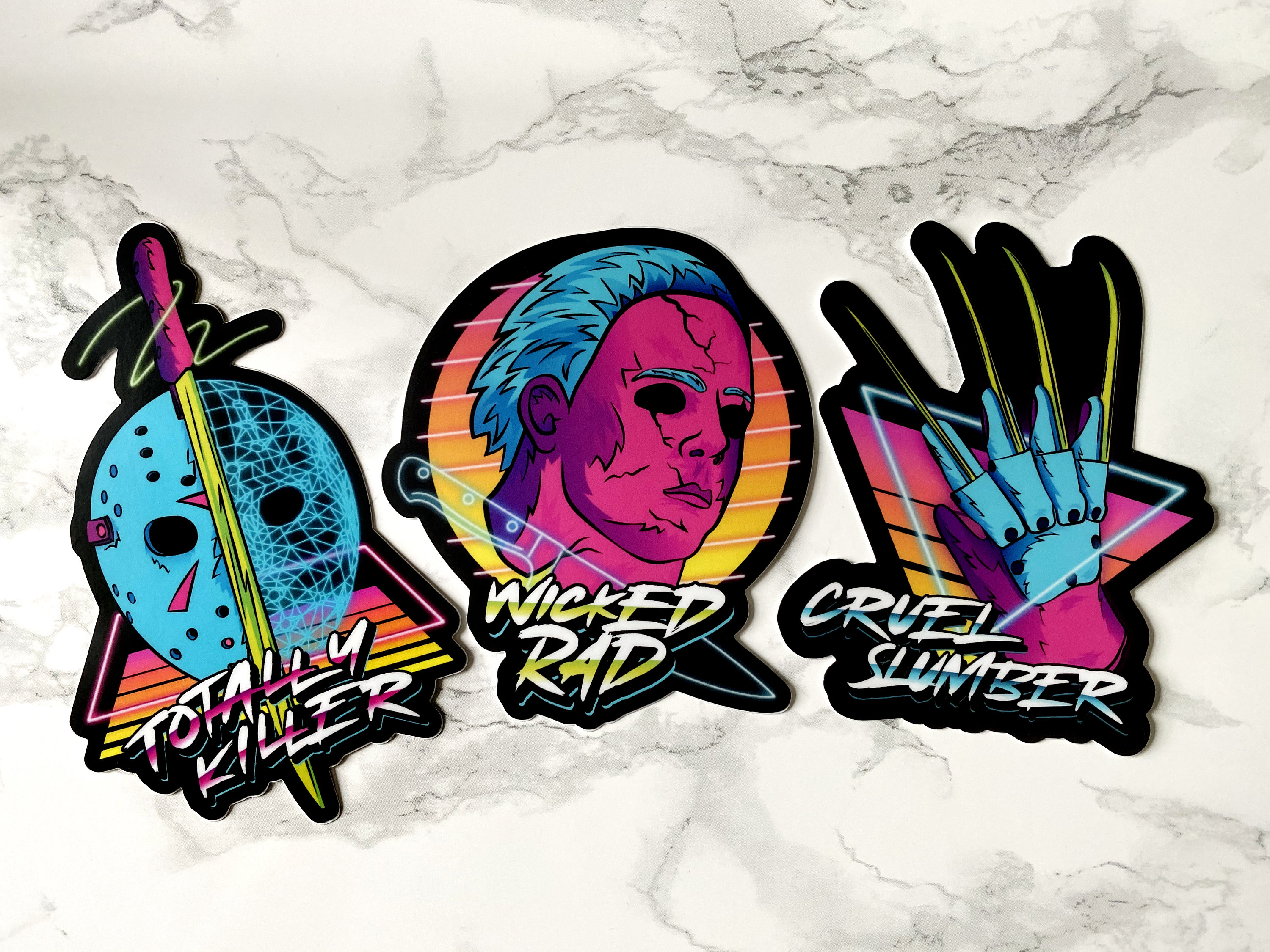 80s Retrowave Horror Villain Stickers - Etsy