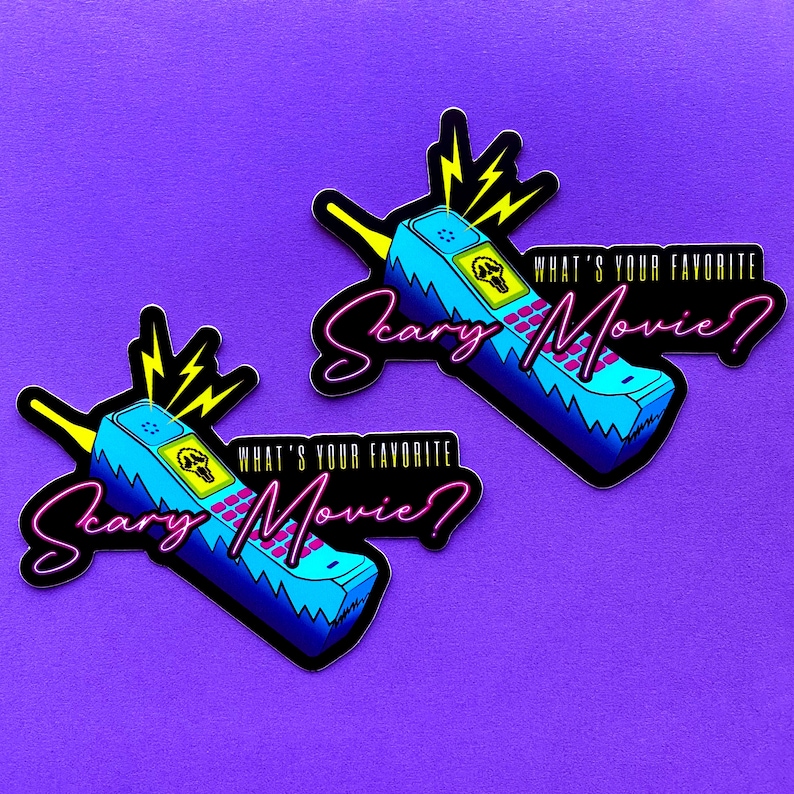 80s Retrowave Horror Sticker - What's Your Favorite Scary Movie? - Etsy
